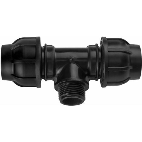 Gebo PE Rohr T-Stück 50 mm x 2 Zoll Aussengewinde Verschraubung Klemmverbinder