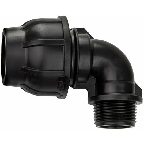 Gebo Kunststoff Verschraubung Winkel 50mm x 1 1/2 Zoll AG Rohrwinkel PE Rohr