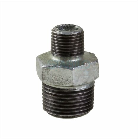 Temperguss Fitting Reduzierdoppelnippel 1 1/2 x 3/4" Reduziernippel