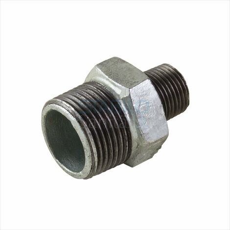 Temperguss Fitting Reduzierdoppelnippel 1 1/2 x 3/4" Reduziernippel