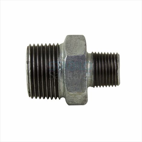 Temperguss Fitting Reduzierdoppelnippel 1 1/2 x 3/4" Reduziernippel