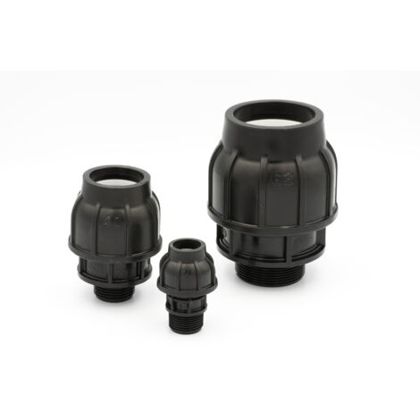 PE Rohr Anschluß 63 mm x 2 1/2 Zoll AG Übergang Verschraubung