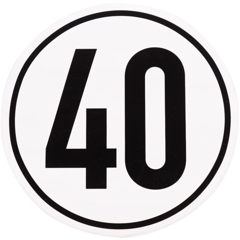 Geschwindigkeitsaufkleber 40 km/h D= 200mm