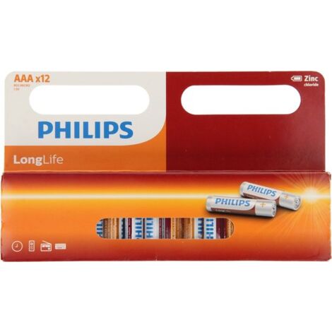 Philips LongLife - Piles AAA - 12