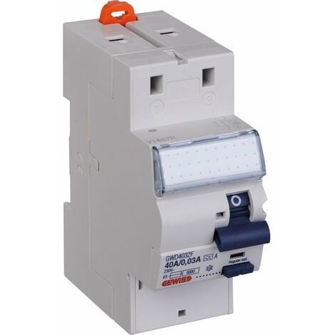 Interrupteur différentiel 2P 30mA FIXMATIC, protection des départs . - Gewiss - 40A - A/0,03