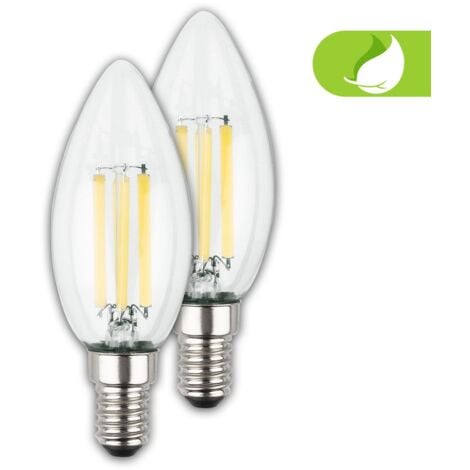 2x ampoules LED E14 EEK A lampe 4W bougie blanc chaud 2700K classe d'efficacité A