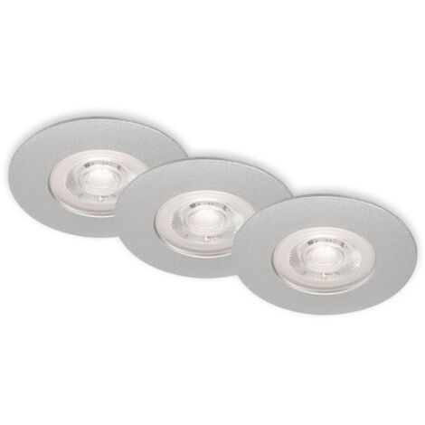 Luminaires encastr s LED Spot encastr salle de bain lot de 3 dimmable chrome 4,9W 9cm Briloner