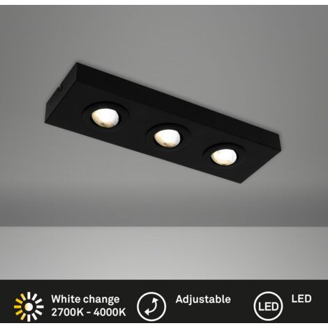 CTS LED ceiling light, noir, 3xLED-platine/4W