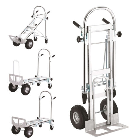 Diable aluminium 3 en 1 - charge maxi 250kg - 2 roues pivotantes - 2 ...