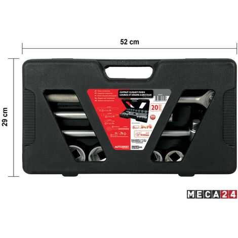 Coffret douilles poids lourds 20 pcs dont 16 douilles 6 pans 3/4 - AUTOBEST