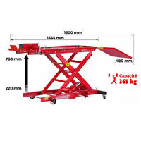 Autobest - Table de levage moto hydraulique - 365 kg