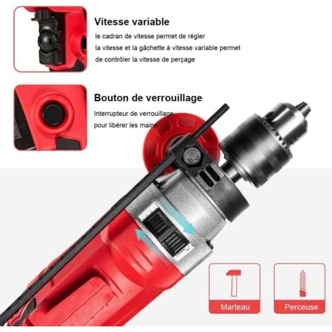 TEENO Perceuse à Percussion Filaire 910W ,Perceuse à Percussion filaire ...
