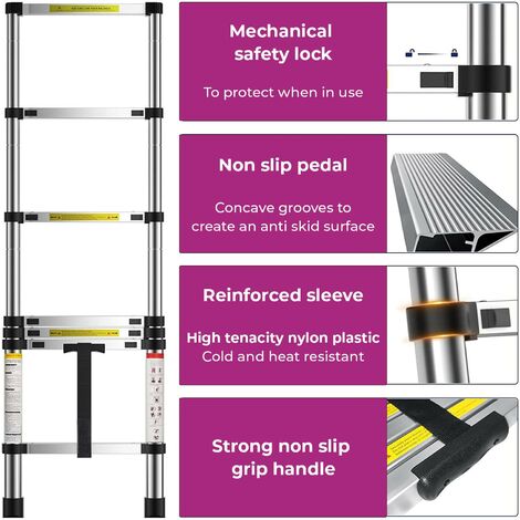 Neo 2.9M Extendable Portable Foldable Telescopic Ladder Multi-Purpose ...
