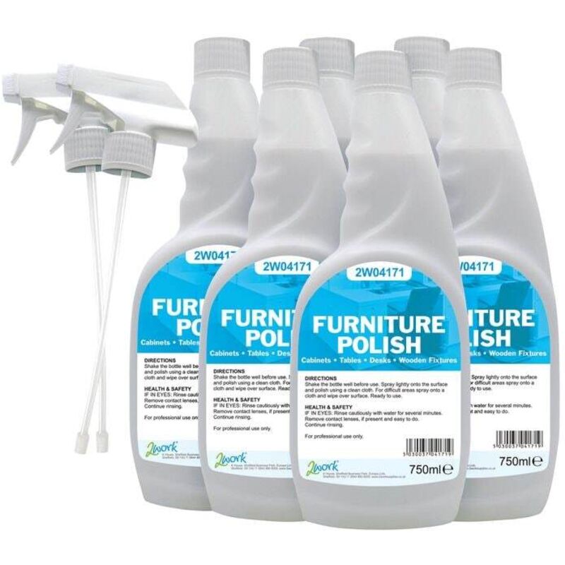 2Work Furniture Polish 750ml Pk6 - 2W07251