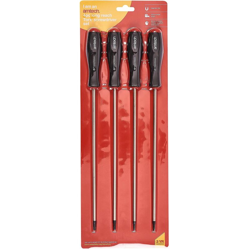 4pc Long Reach Torx Screwdriver Set L0528