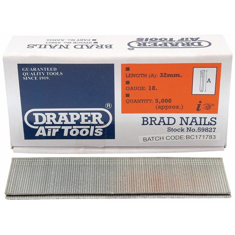 Draper 32mm Brad Nails (5000) (59827)
