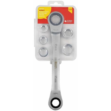 6 Piece metric go-through 72T CRV ratchet spanner set - I1045