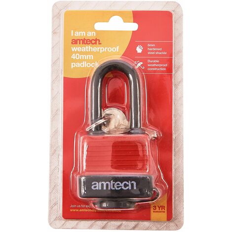 40mm Long Shackle Weatherproof Padlock - T0760