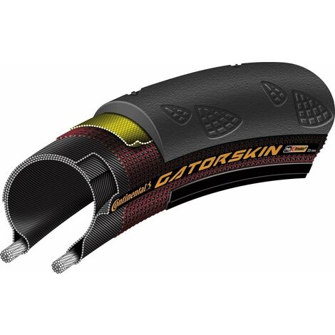 CONTINENTAL GATORSKIN TYRE - WIRE BEAD: BLACK/BLACK 27 X 1-1/4 TYCGSWIR