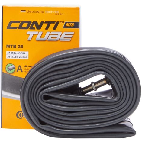 CONTINENTAL MTB TUBE - PRESTA 42MM VALVE: BLACK 26X1.75-2.5" TUCMTBP42