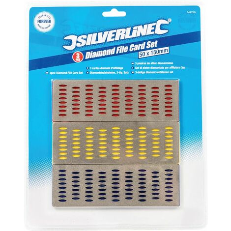 Silverline Diamond File Card Set 3pce 50 x 150mm 349756
