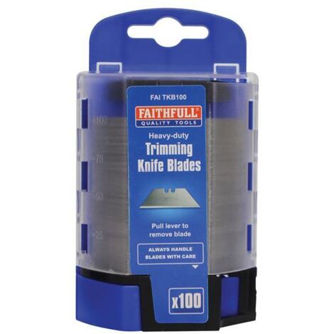 Heavy-Duty Trimming Knife Blades (Box 100) in safe storage dispenser ...