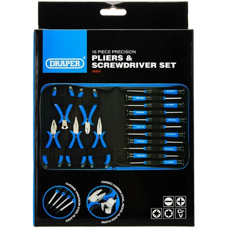 Draper Precision Pliers and Screwdriver Set (16 Piece) (48958)