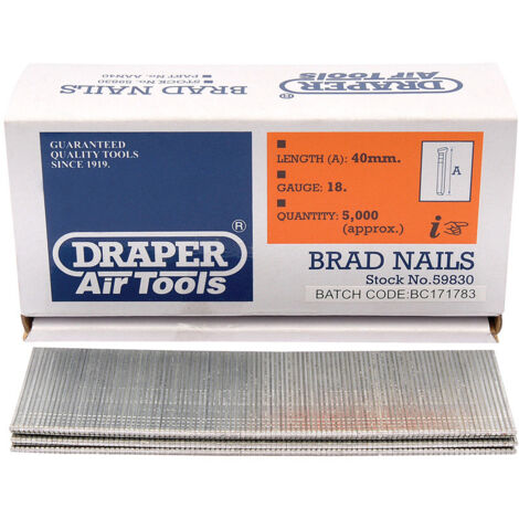 Draper 40mm Brad Nails (5000) (59830)