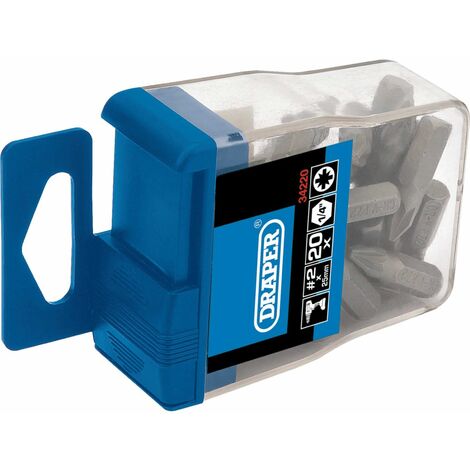 Draper No.2 PZ TYPE 1/4" Insert Bits in Plastic Storage Case (20 PIECE ...