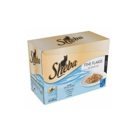 Sheba Pouch Fine Flakes Fish Selection in Jelly (12Pk) 85g PK4 - 16166