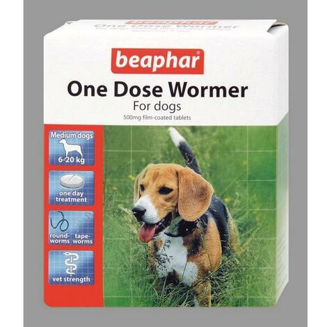 Beaphar Wormer One Dose Dogs Medium Dog 2 Tabs PK6 - 21912