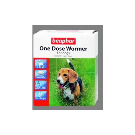 Beaphar Wormer One Dose Dogs Medium Dog 2 Tabs PK6 - 21912