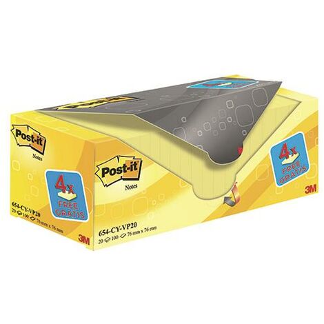 Post-it Post-it Notes Value Pack 76x76mm 100 Sheets Canary Yellow (Pack ...