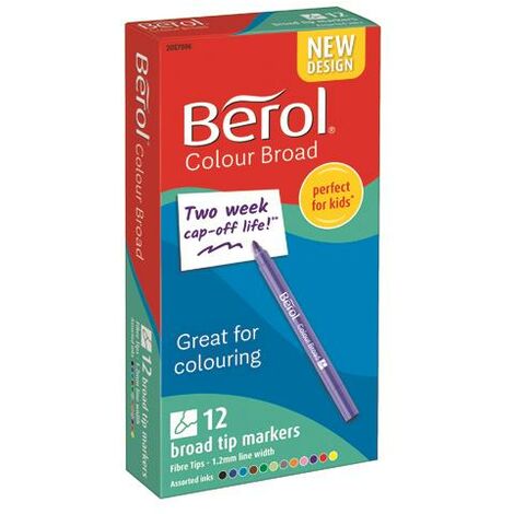 Berol Colourbroad Pen Ast Ink Pk12 - BR00008