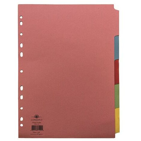 Concord Subject Divider A4 5 Prt Pk5 - JT71199