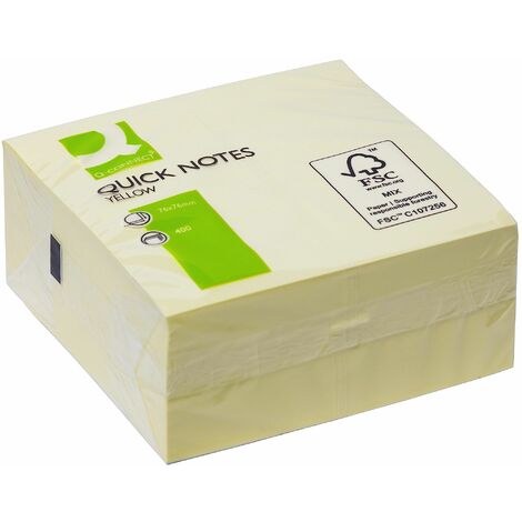 Q-Connect Q Connect 75X75MM Quick Notes Cube Yellow
