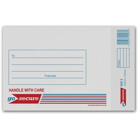 Gosecure Bubble Env Size 3 Wht Pk100 - KF71448
