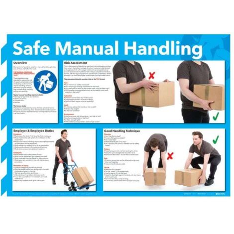 Signs & Labels Safe Manual Handling Poster 420x594mm WC245