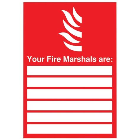 Signslab A4 Ur Fire Marshals Pvc - SR11172