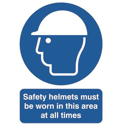 Signslab A4 Sfty Helmet M/B/Worn Pvc - SR11230