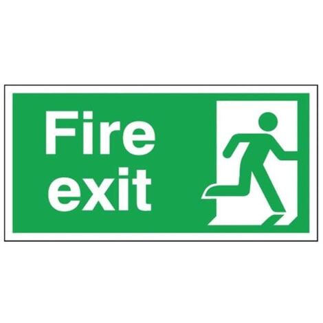 Signs & Labels Safety Sign Fire Exit Running Man Right 150 x 300mm Self ...