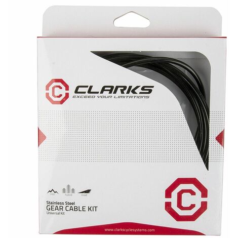 Clarks Universal S/S Front & Rear Gear Cable Kit w/SP4 Black Outer ...