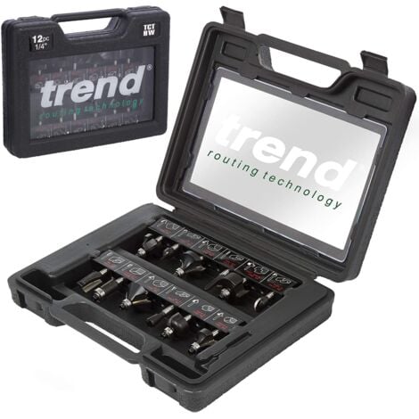 TREND SET/PSS8X 1/4" Shank 12 Piece Router Cutter Set SET/PSS8X1/4TC