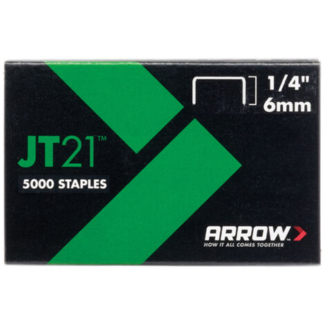 JT21 T27 Staples 6mm (1/4in) Box 5000 ARRJT2114