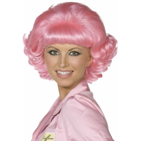 Grease Frenchy Wig Pink Short Curly [42127]