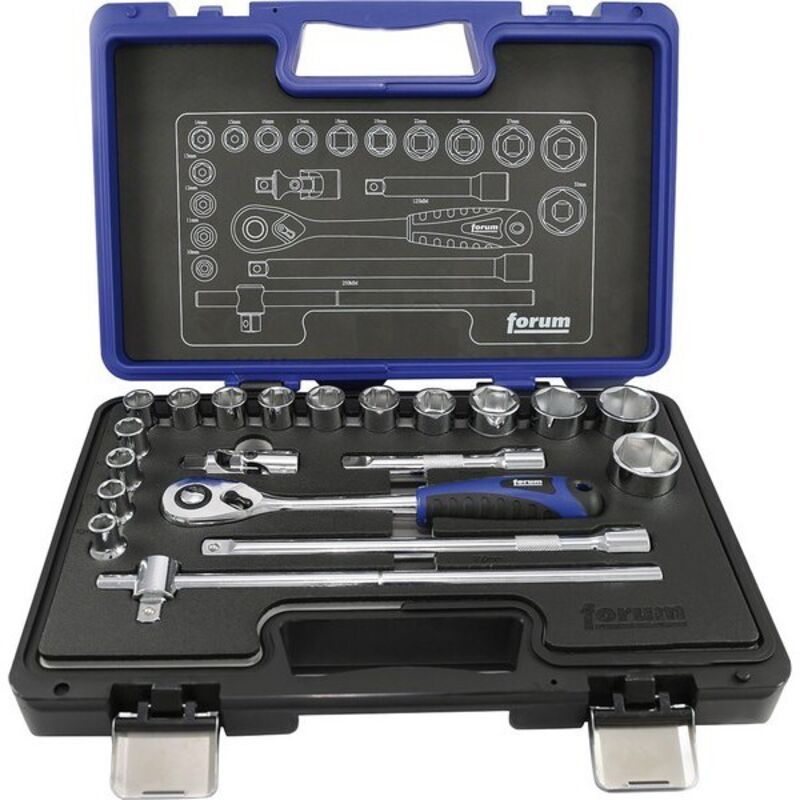 Juego llaves vaso 1/2" 20 piezas