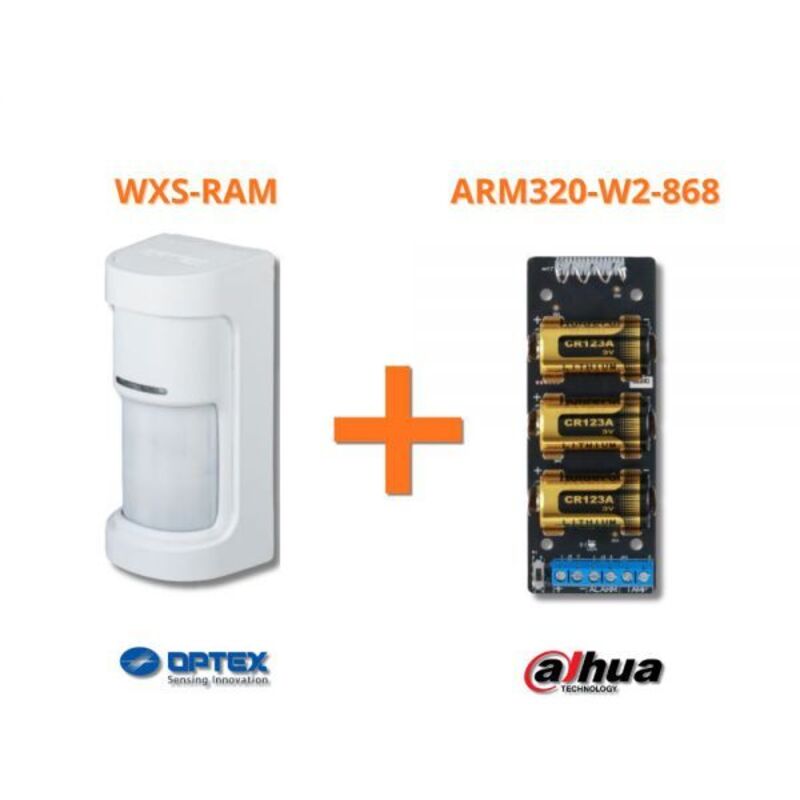 Optex Sensore PIR da esterno Wireless a 180 gradi + Modulo Dahua ARM320 ...
