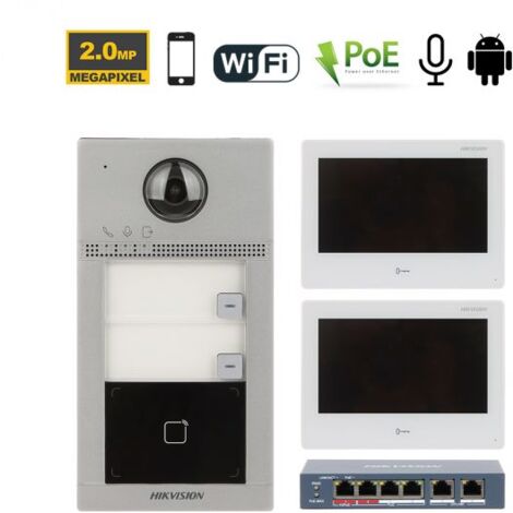 Hikvision Videocitofono senza fili Wi-Fi IP + Posto esterno DS-KV8113 ...