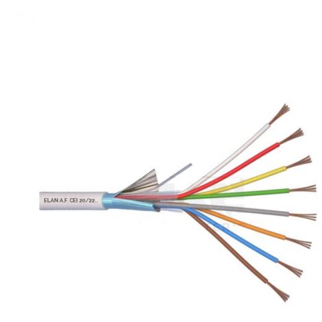 Elan cavo allarme 8x0,22 Schermato 100% Rame Da 50mt o 100MT - 020081 50 Mt