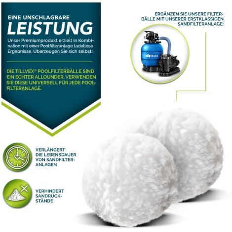tillvex® Pool Filterbälle 700g Filter für Sandfilteranlage Ersetzen ...